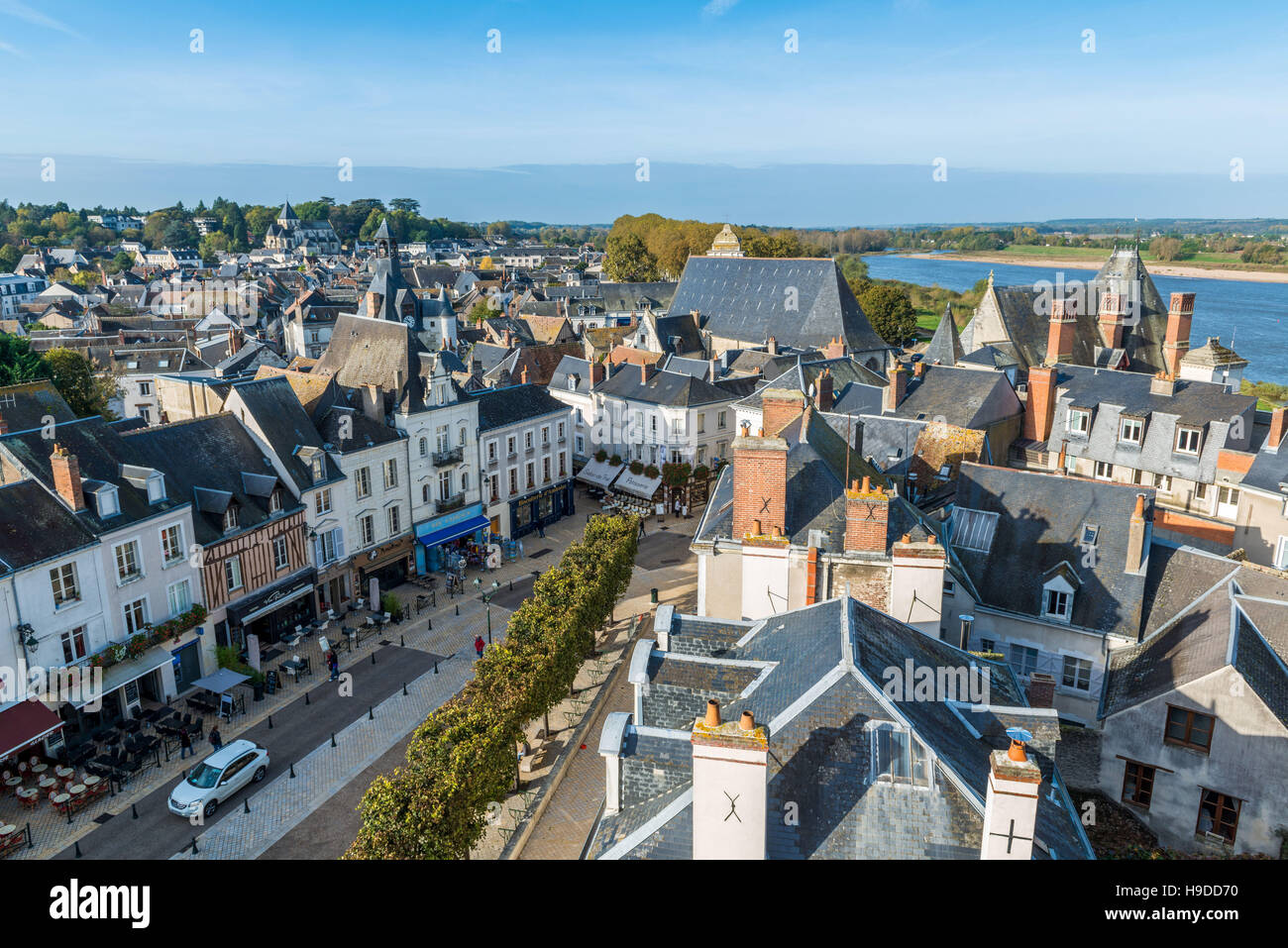 The city of Amboise (central-western France) viewed from the chateau ...