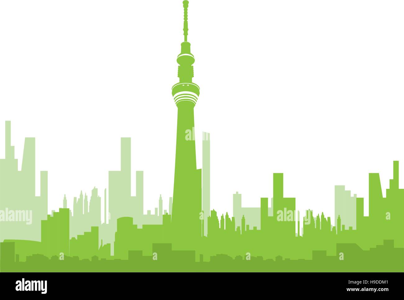 Isolated green skyline of Toronto, Vector illustration Stock Vector ...