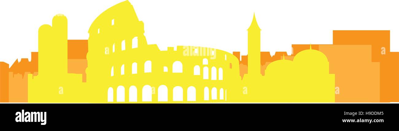Isolated colored skyline of Rome, Vector illustration Stock Vector ...