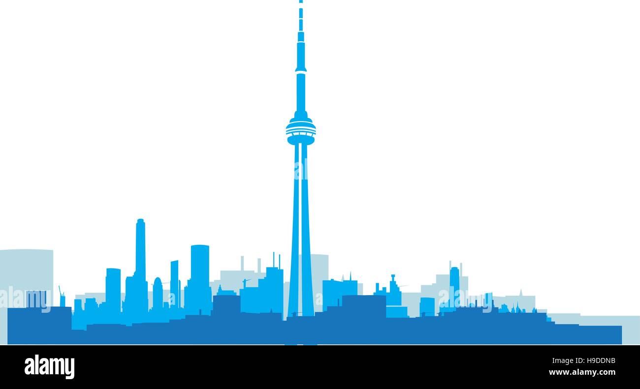 Isolated blue skyline of Toronto, Vector illustration Stock Vector ...