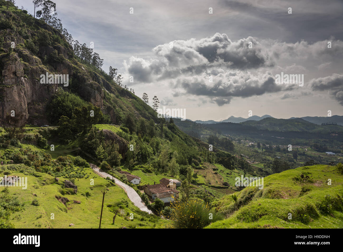 Nilgiri Hills view under free floating clouds Stock Photo - Alamy