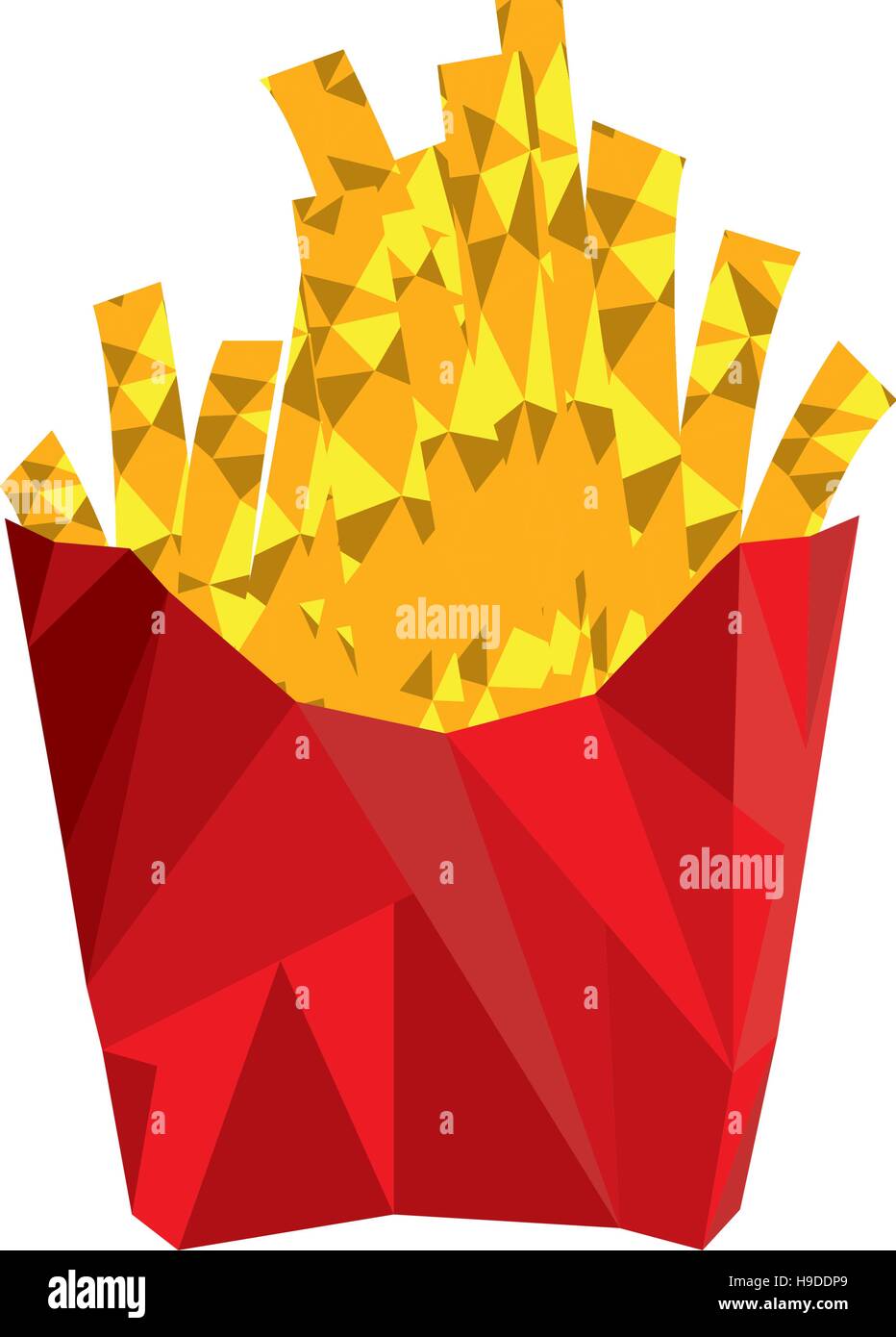 Isolated geometrical french fries, Fast food vector illustration Stock ...
