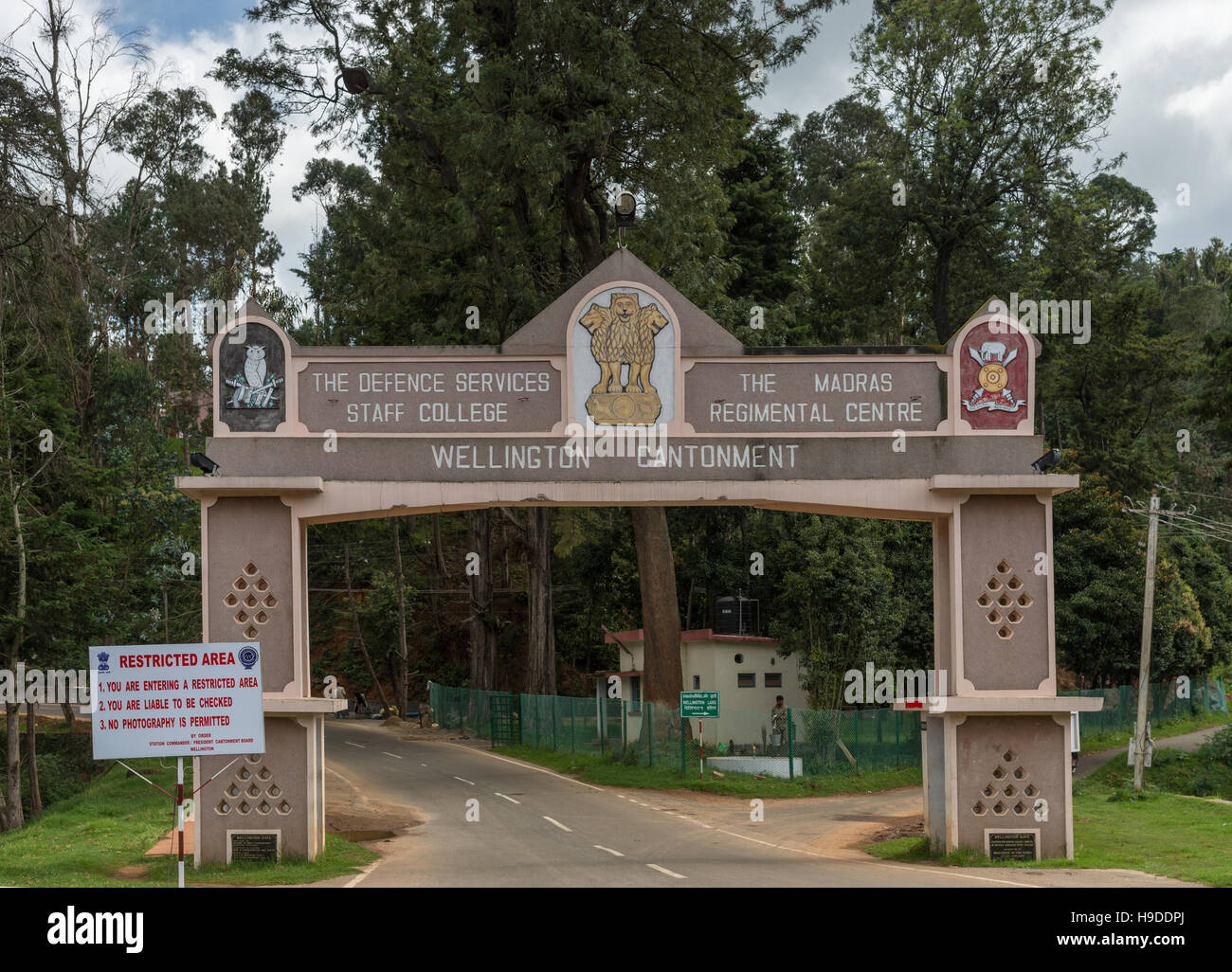 Wellington Cantonment main gate Stock Photo - Alamy