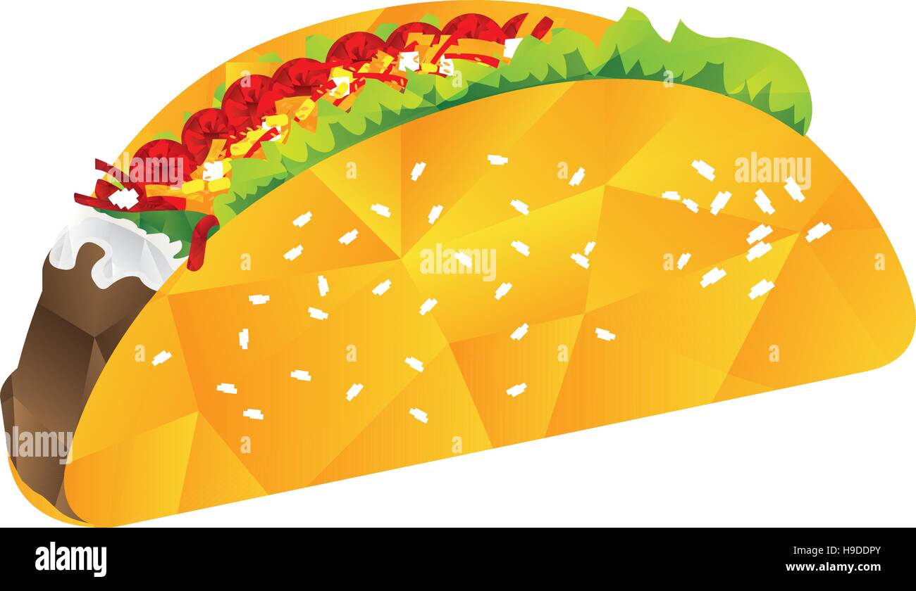 Isolated geometrical taco, Fast food vector illustration Stock Vector ...
