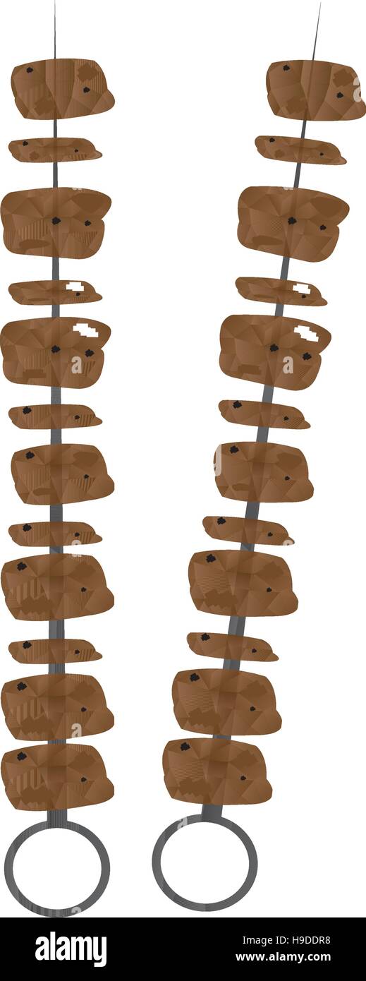 Isolated pair of meat sticks, Fast food vector illustration Stock ...