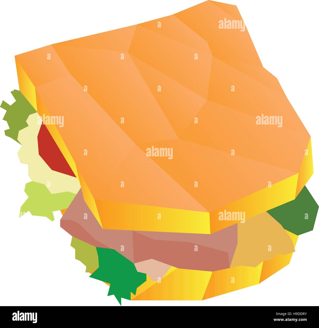 Isolated geometrical sandwich, Fast food vector illustration Stock ...