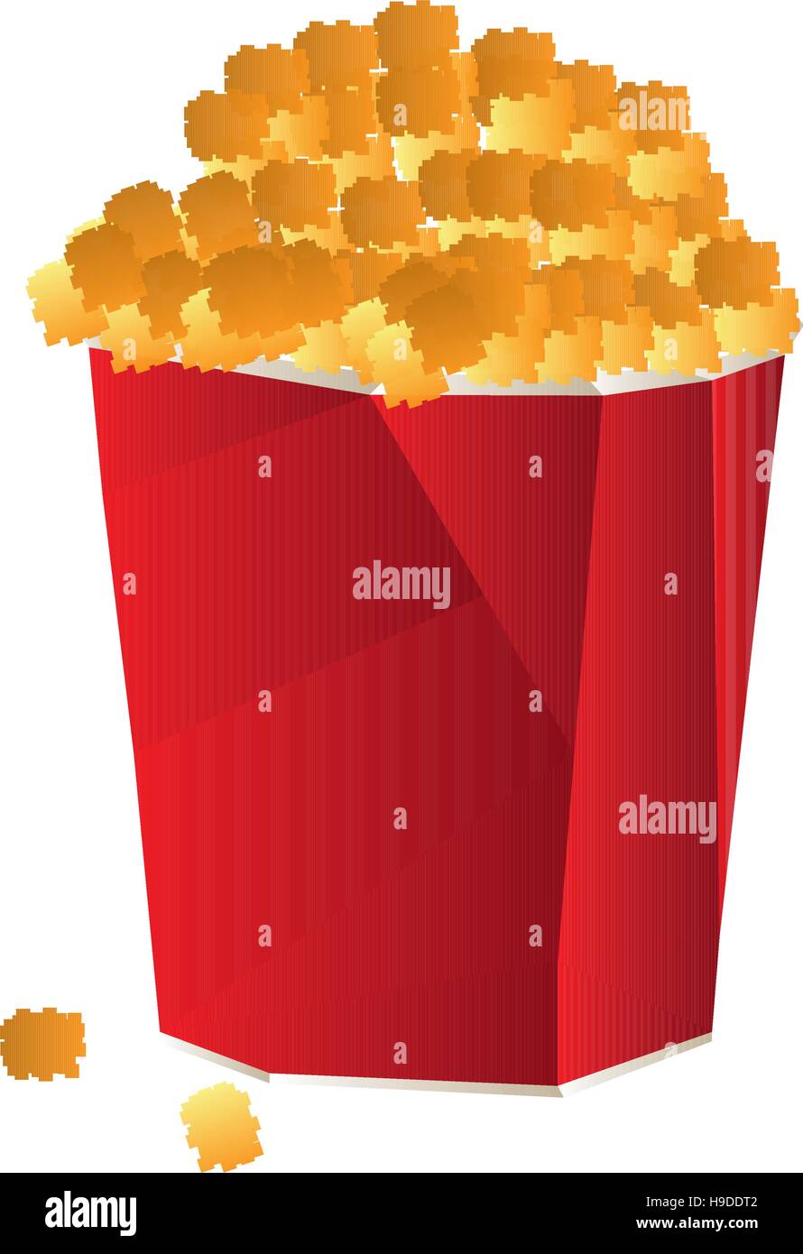 Isolated geometrical pop corn, Fast food vector illustration Stock ...