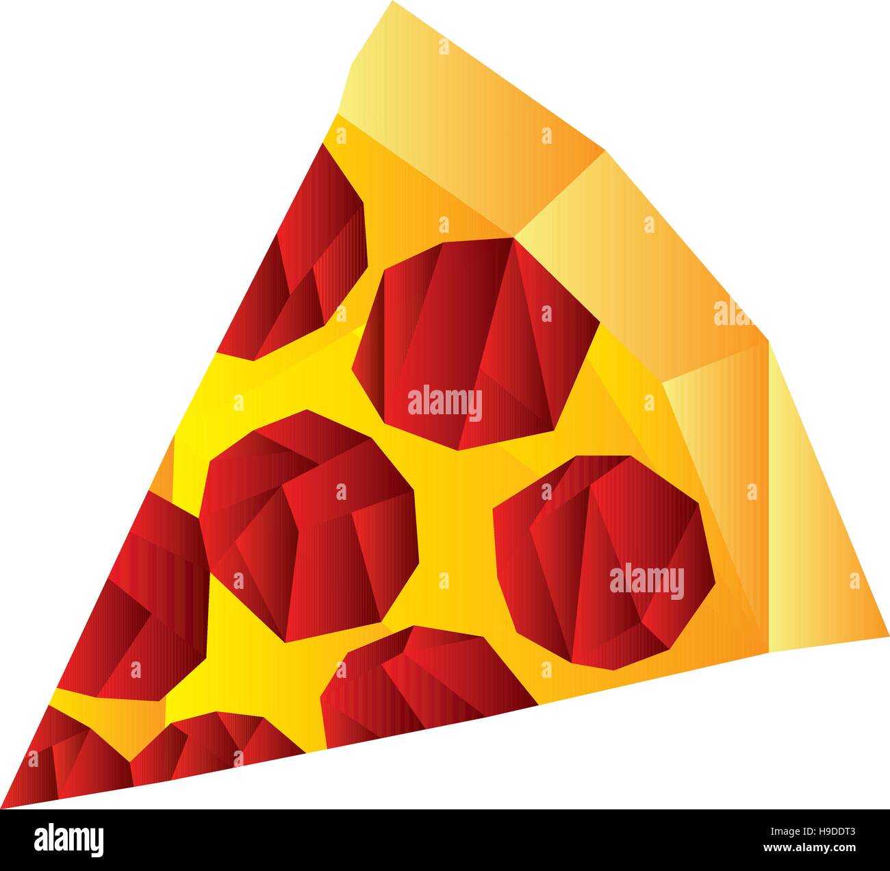 Isolated geometrical piece of pizza, Fast food vector illustration ...
