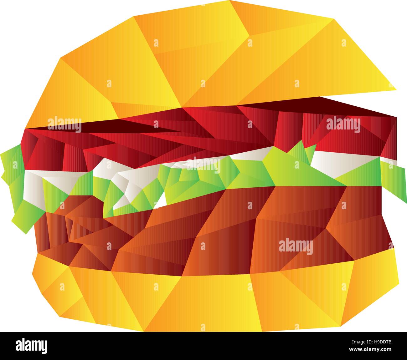 Isolated geometrical burger, Fast food vector illustration Stock Vector ...