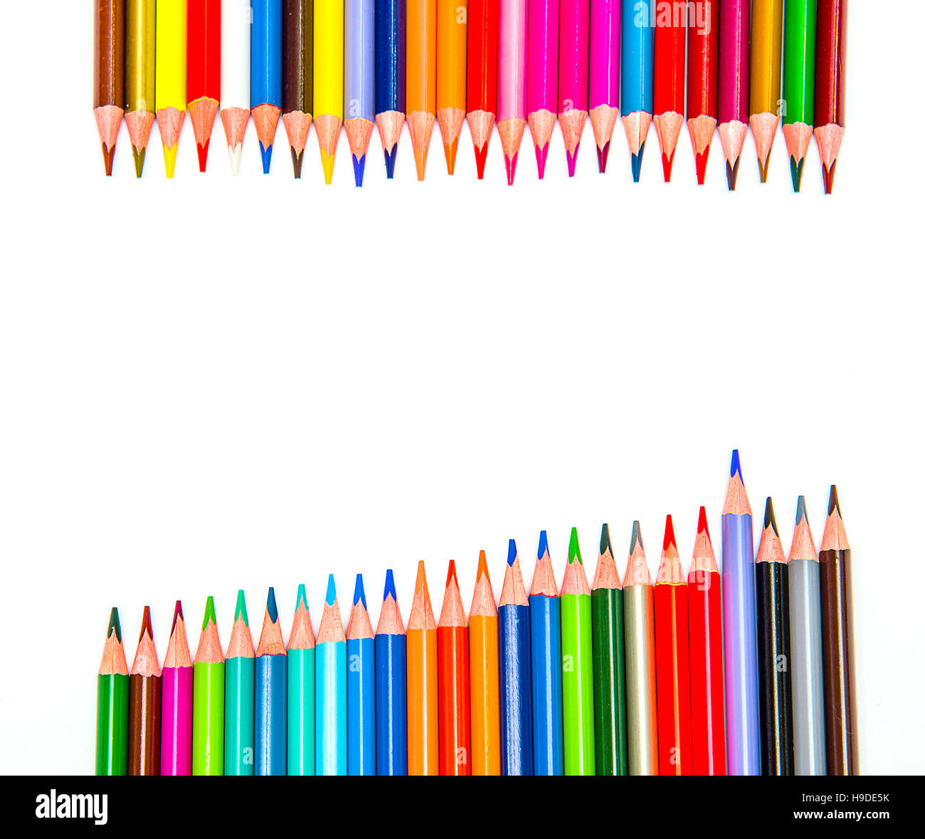 colored pencils on white background colored, group, multi Stock Photo ...