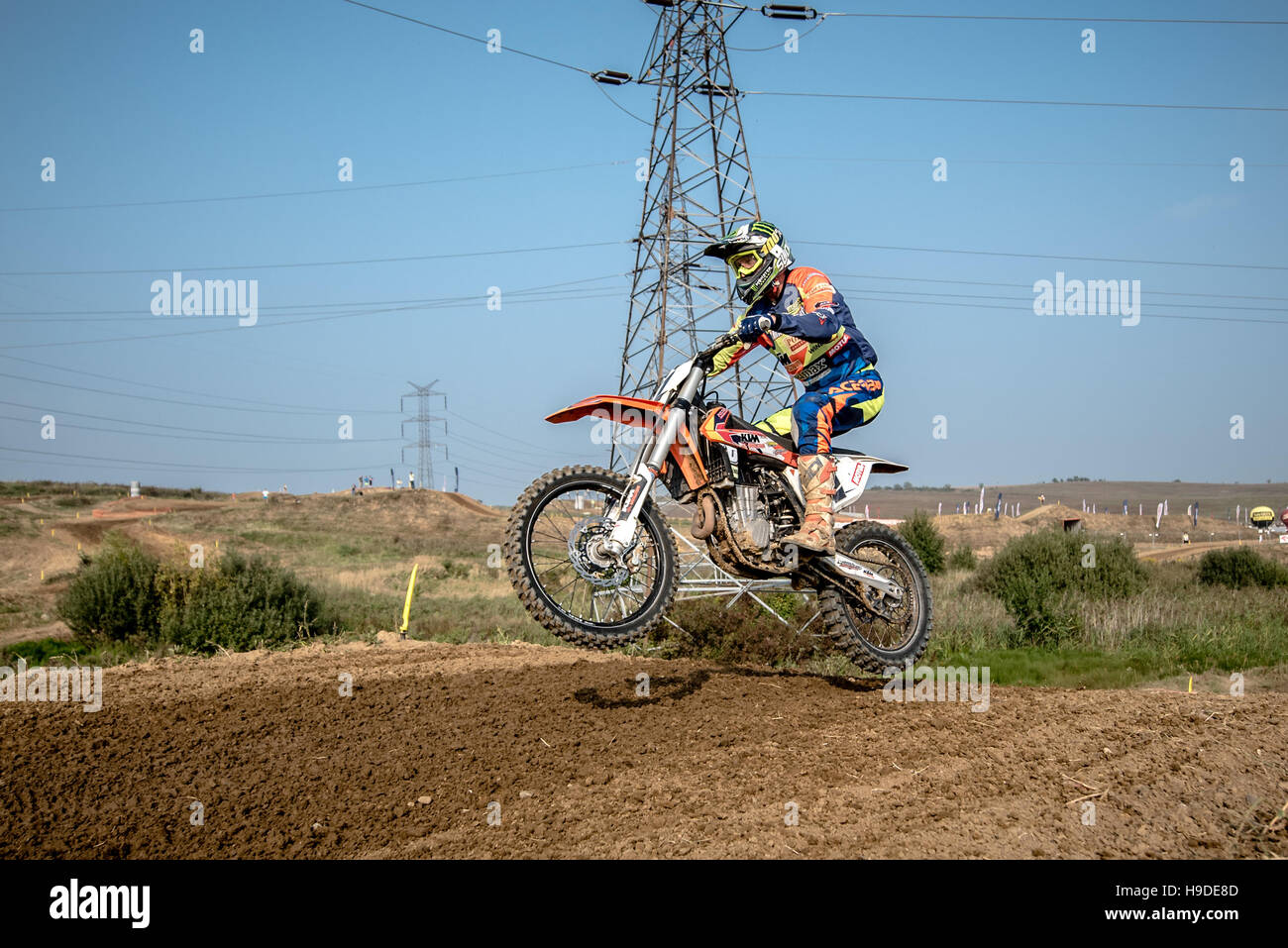motocross rider in the race Stock Photo - Alamy