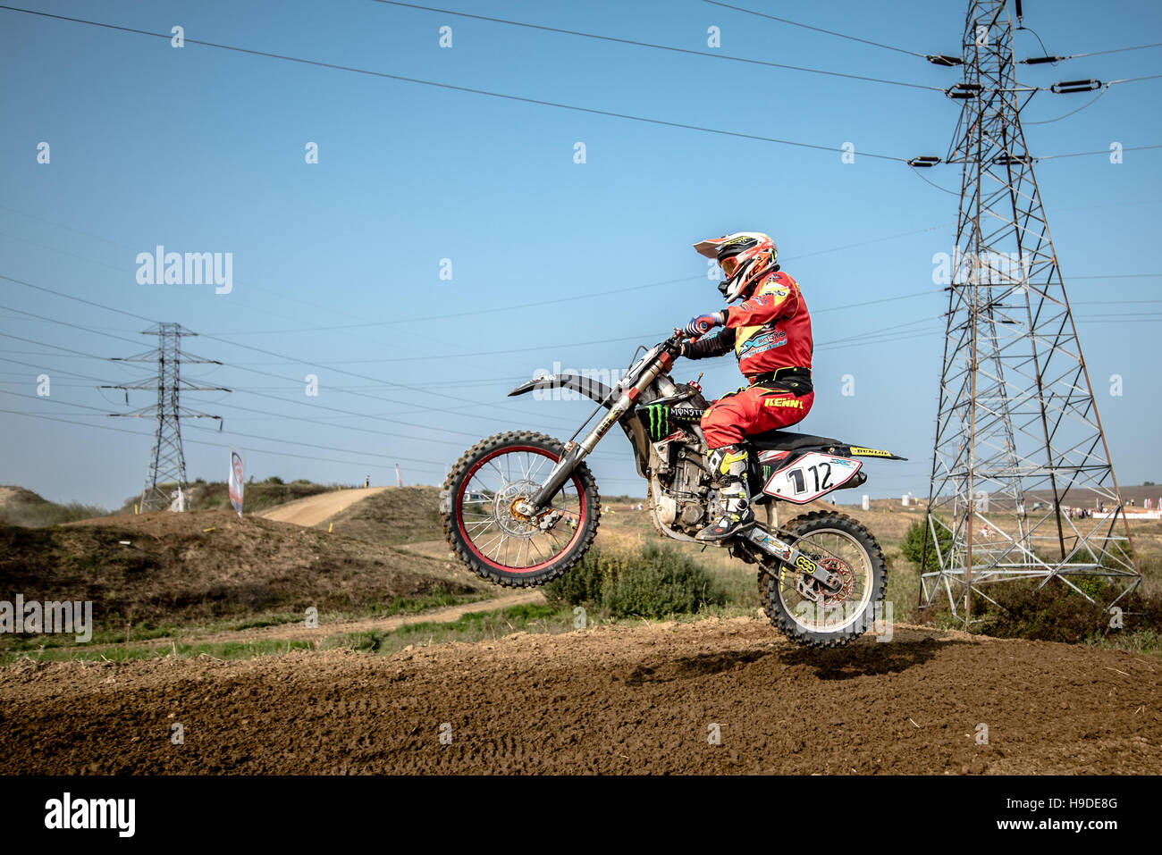 motocross rider in the race Stock Photo - Alamy
