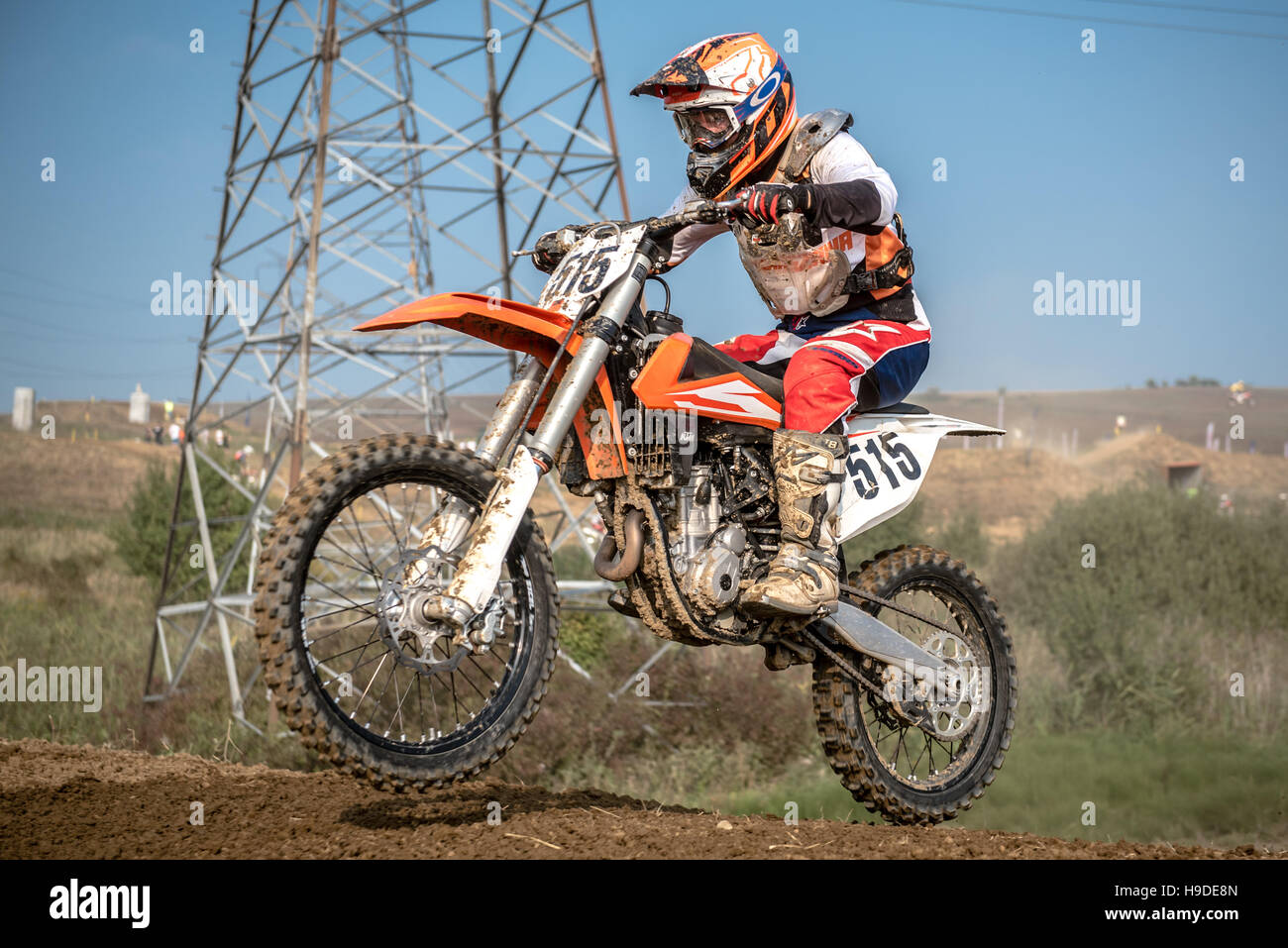 motocross rider in the race Stock Photo - Alamy
