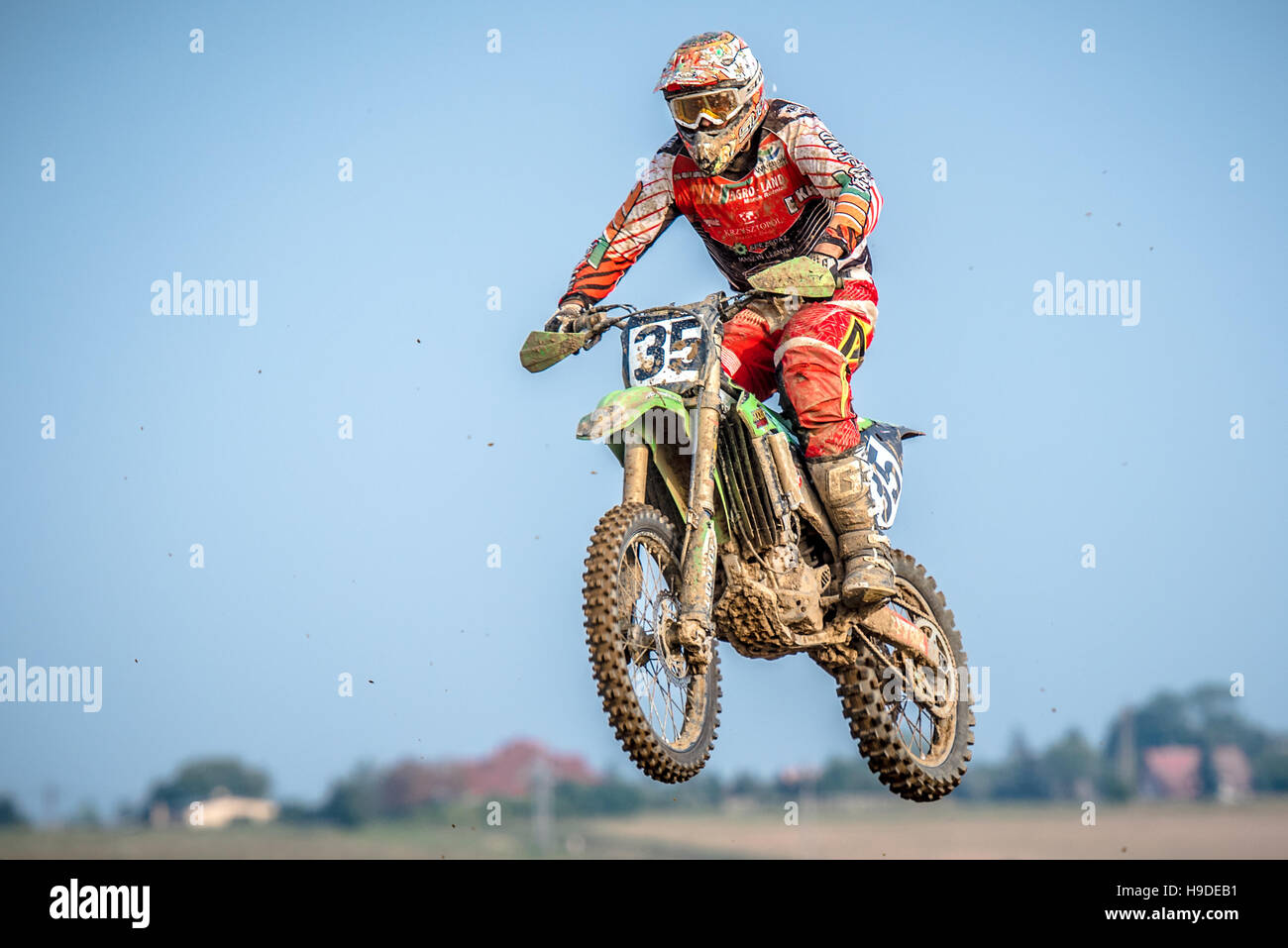 motocross rider in the race Stock Photo - Alamy