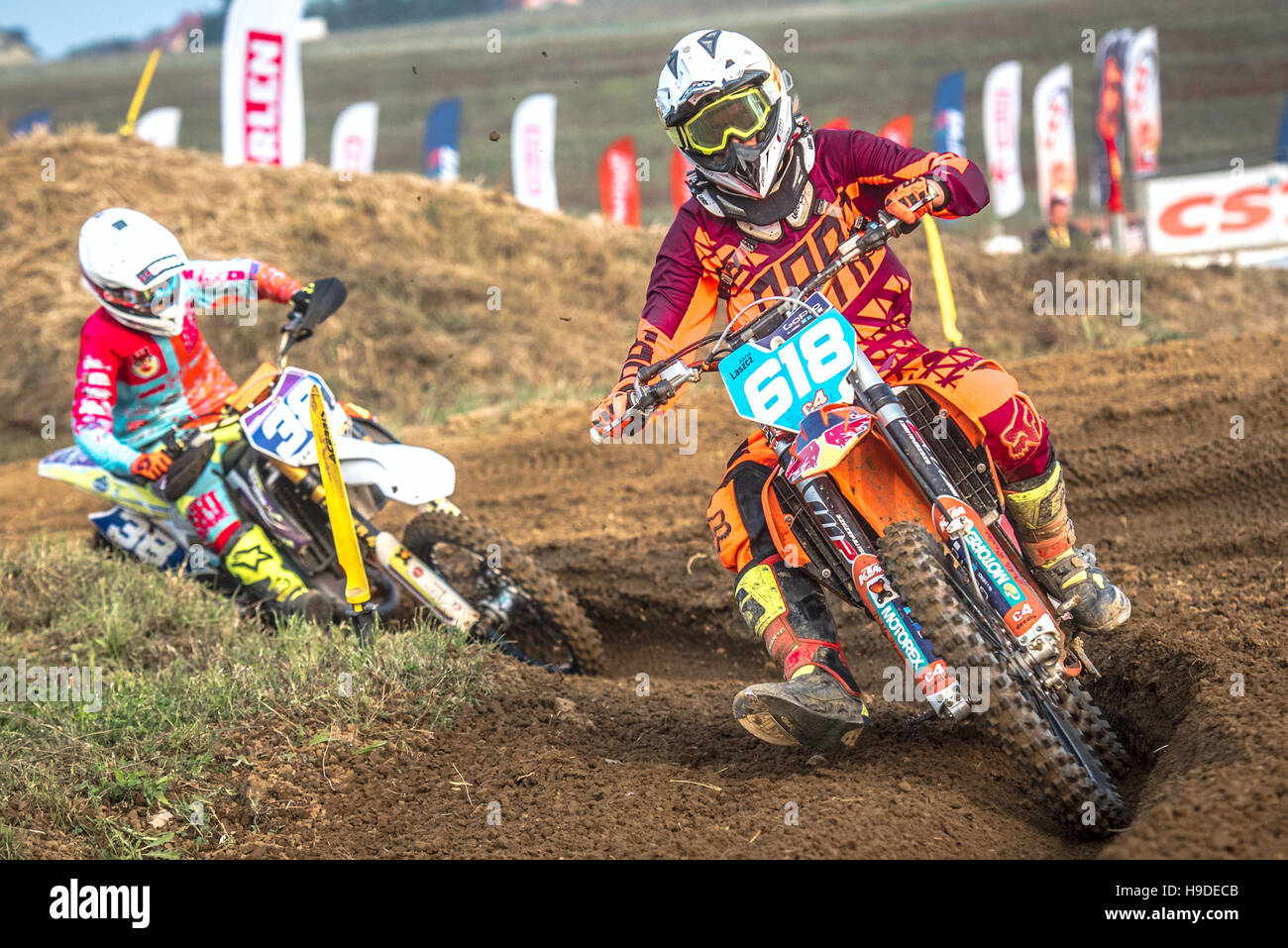 motocross rider in the race Stock Photo - Alamy