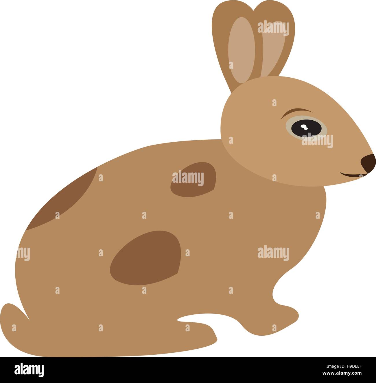 Isolated cute rabbit on a white background, Vector illustration Stock ...