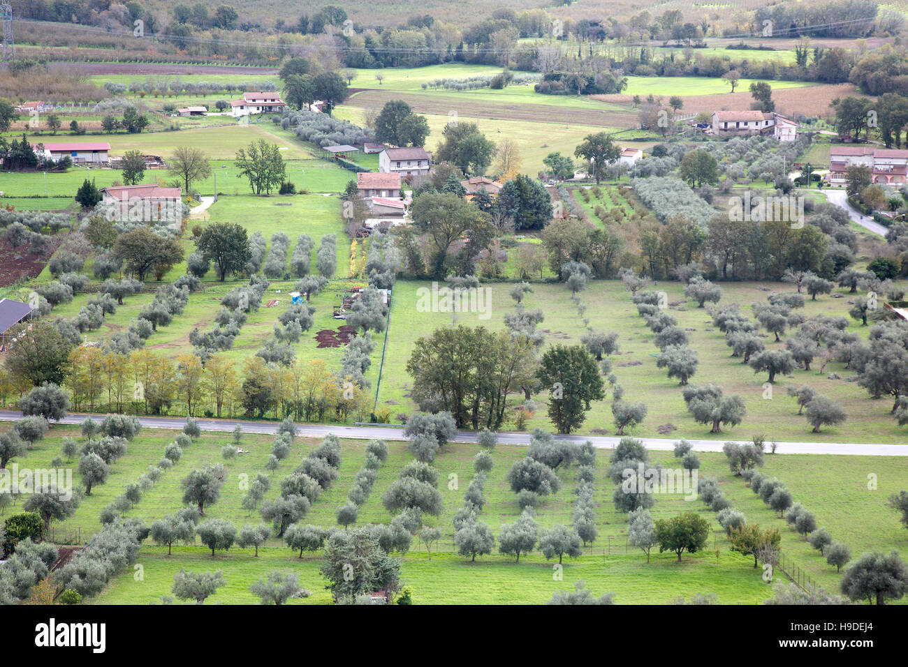 Aerial view of southern Italy rural landscape, Presenzano Stock Photo ...