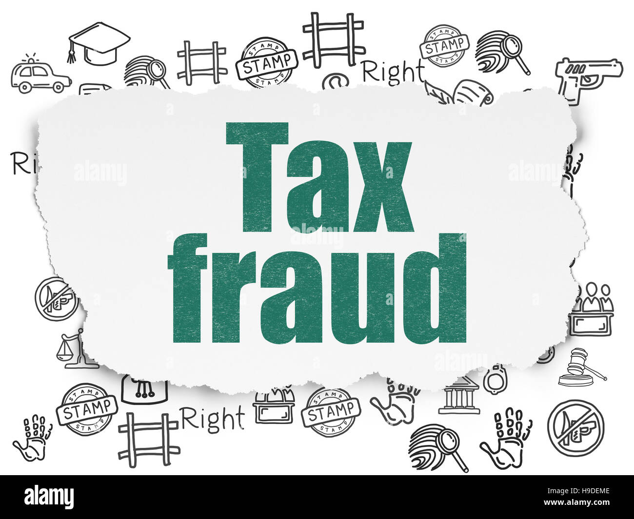 Law concept: Tax Fraud on Torn Paper background Stock Photo - Alamy