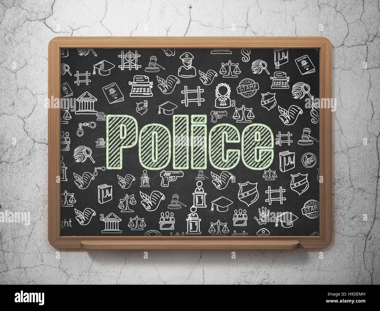 Law concept: Police on School board background Stock Photo - Alamy
