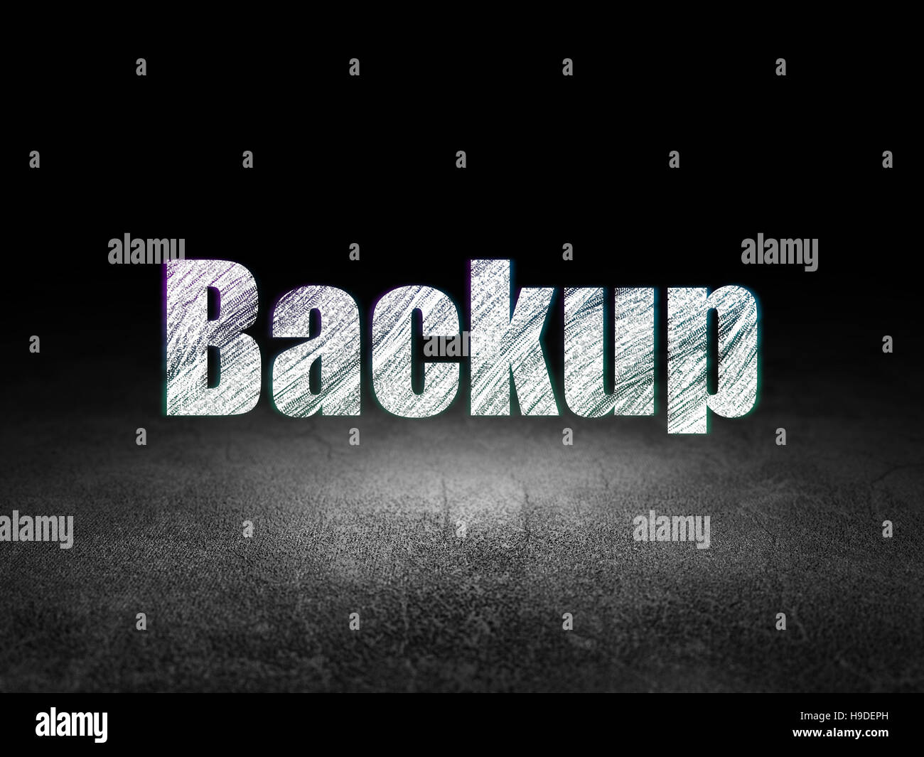 Programming concept: Backup in grunge dark room Stock Photo - Alamy