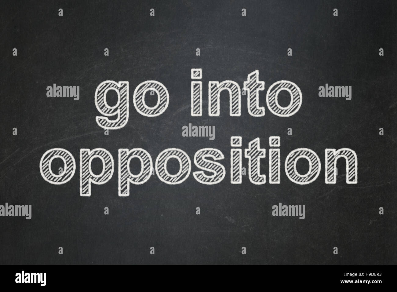 Politics concept: Go into Opposition on chalkboard background Stock ...