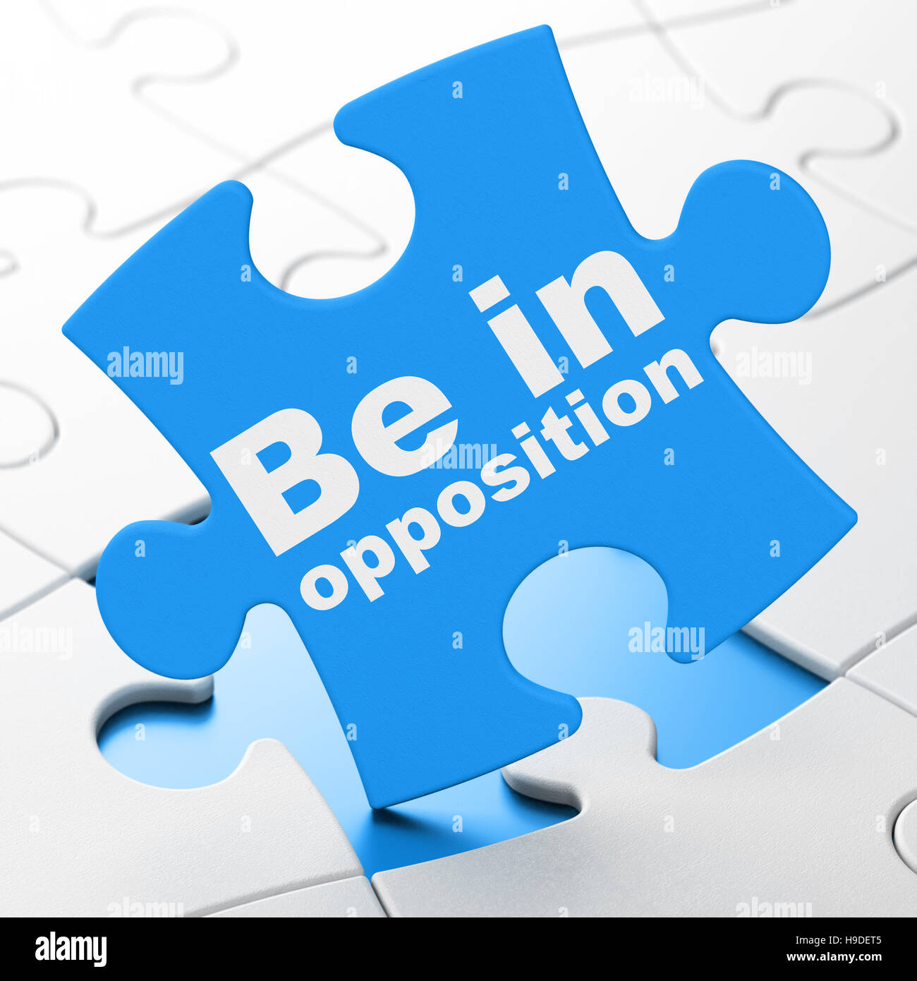 Politics concept: Be in Opposition on puzzle background Stock Photo - Alamy