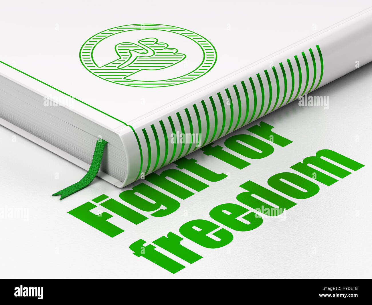 Political concept: book Uprising, Fight For Freedom on white background ...