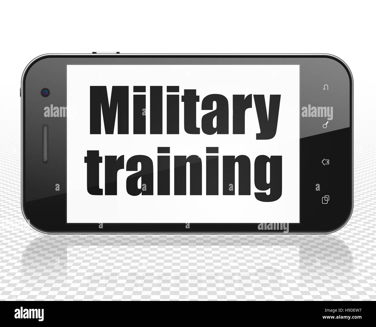 Learning concept: Smartphone with Military Training on display Stock ...
