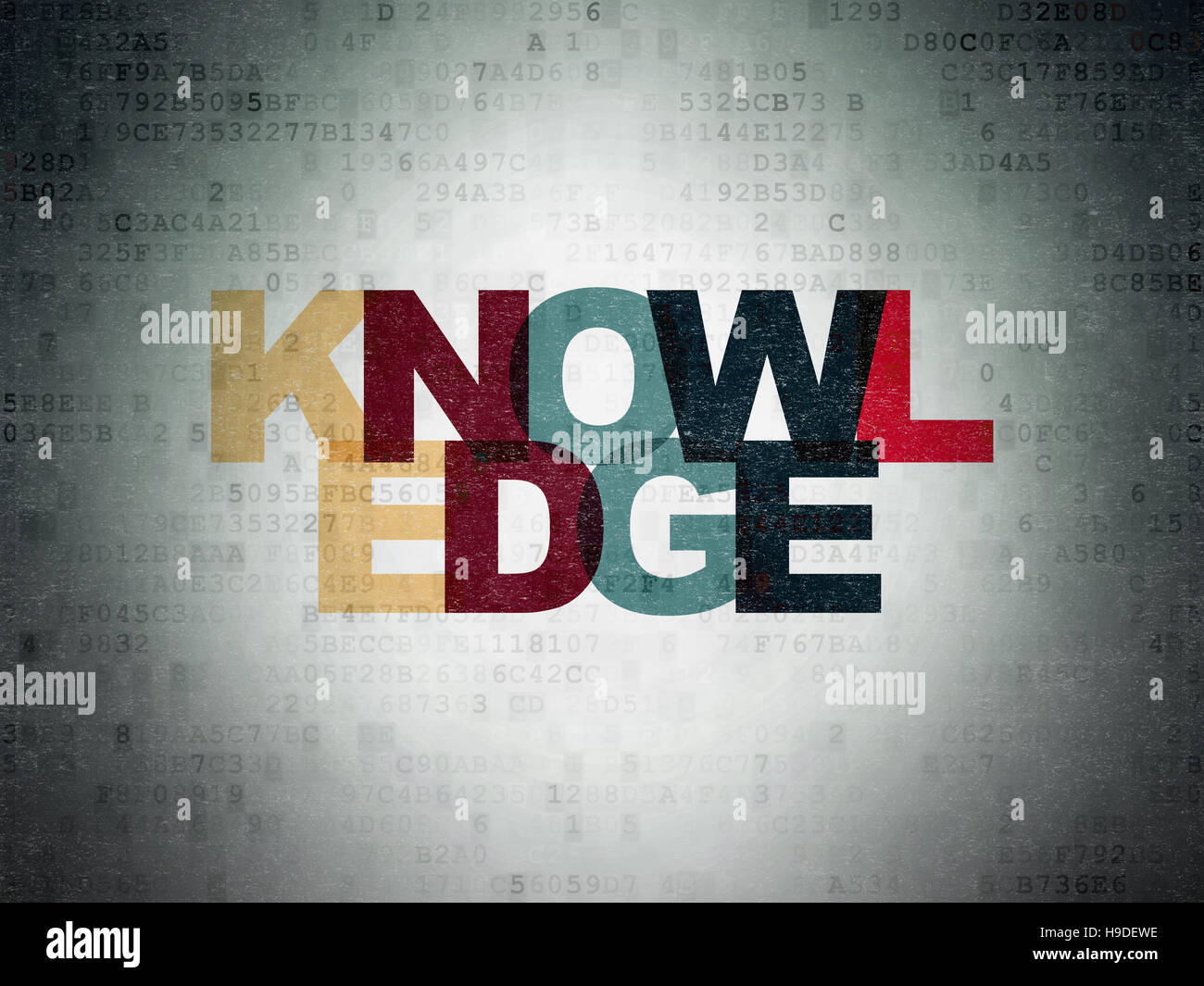 Studying concept: Knowledge on Digital Data Paper background Stock ...