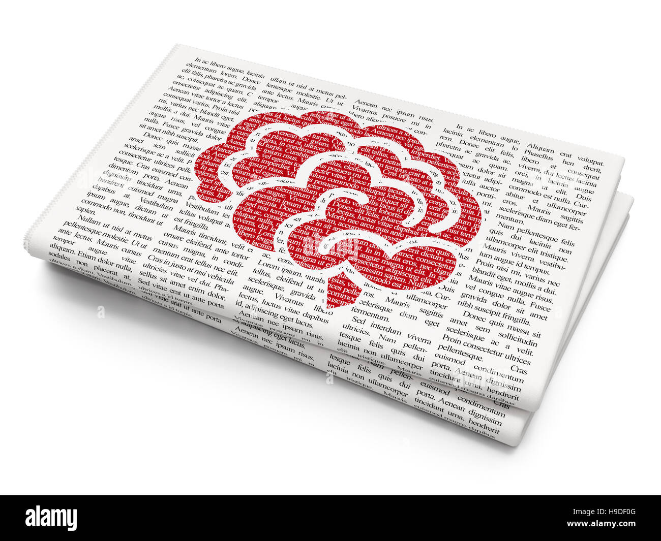 Science concept: Brain on Newspaper background Stock Photo - Alamy