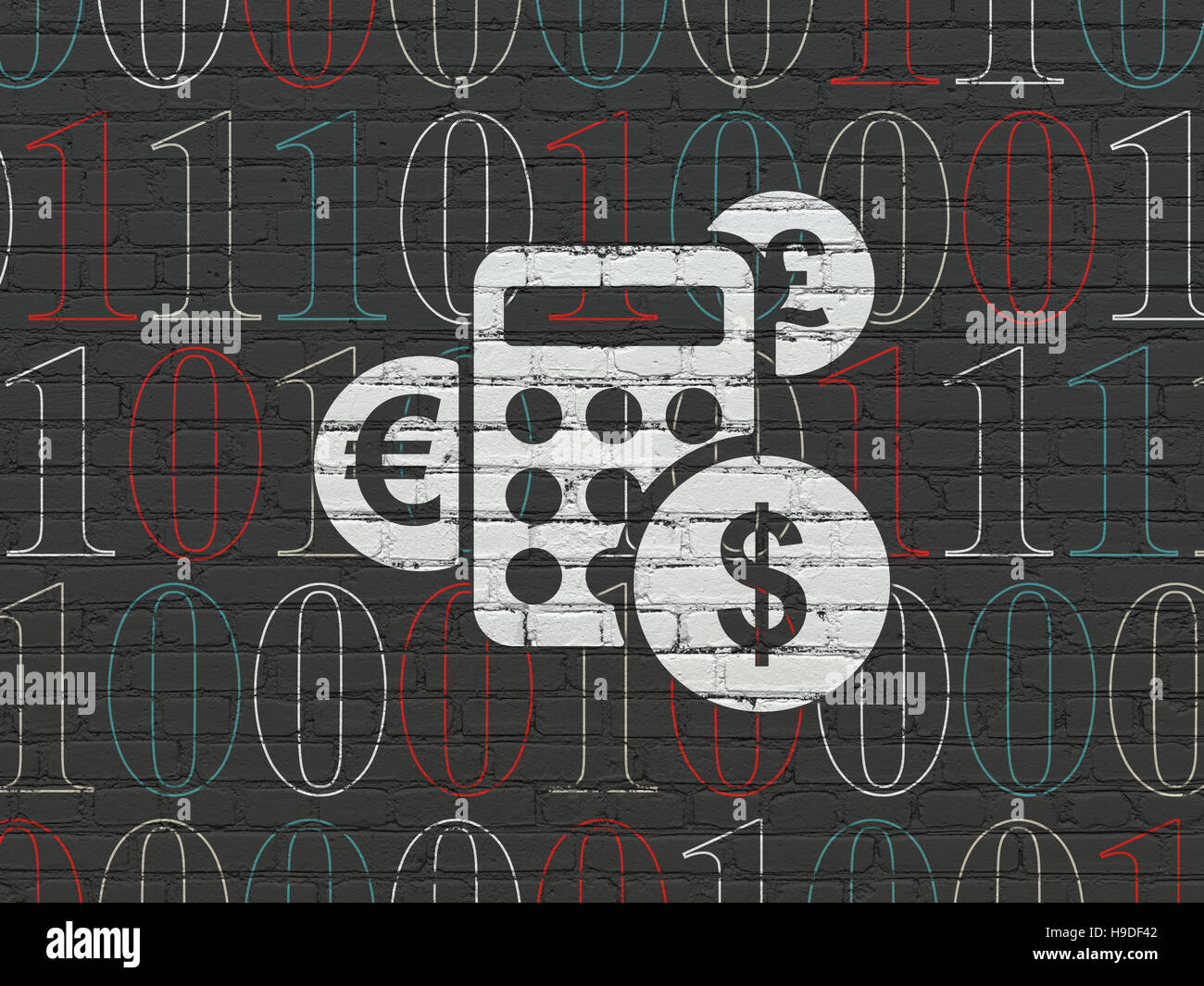Finance concept: Calculator on wall background Stock Photo - Alamy
