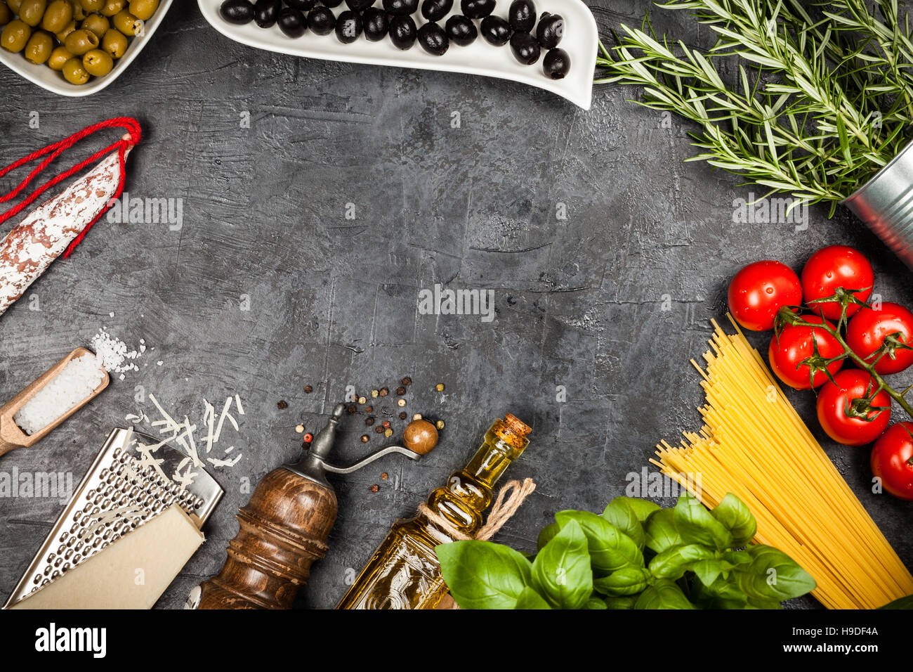 Italian food ingredients Stock Photo - Alamy