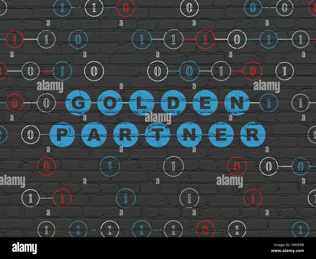 Finance concept: Golden Partner on wall background Stock Photo - Alamy