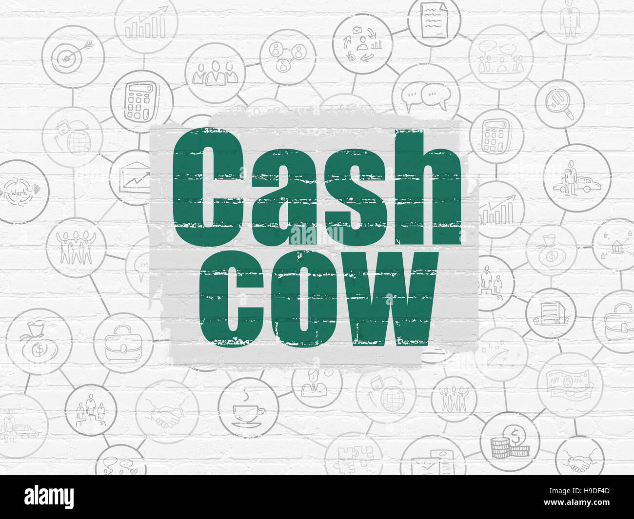 Finance concept: Cash Cow on wall background Stock Photo - Alamy