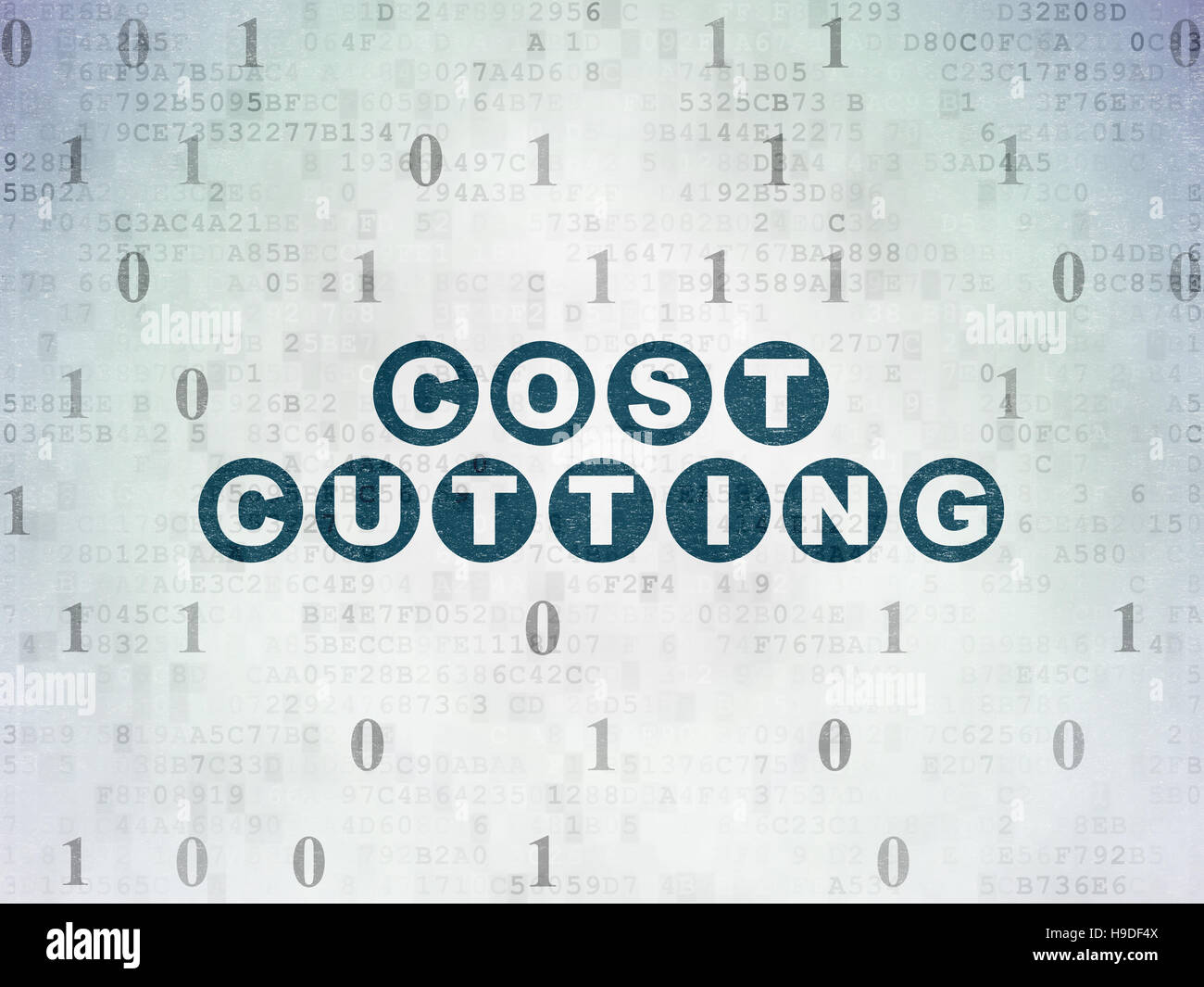 Business concept: Cost Cutting on Digital Data Paper background Stock ...