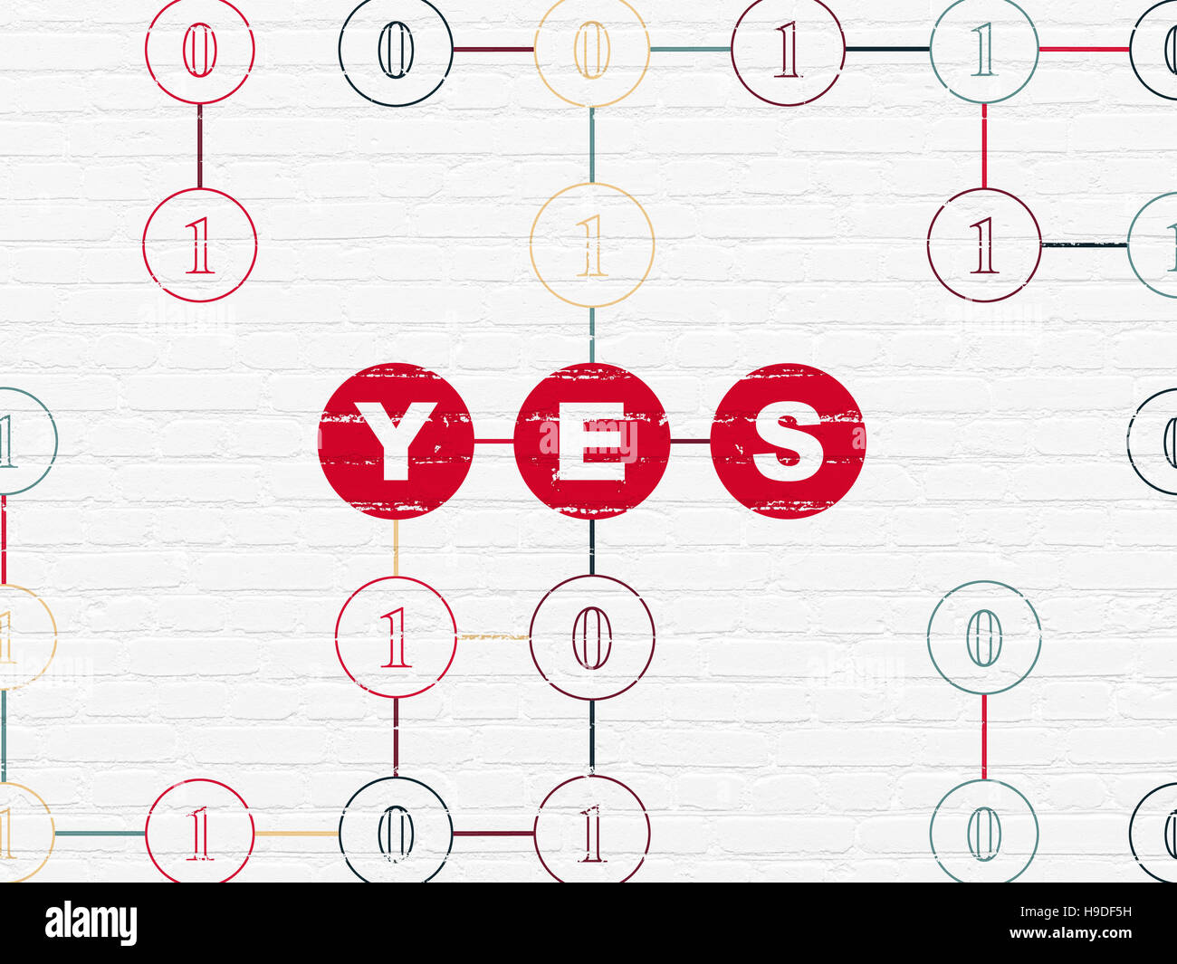 Business concept: Yes on wall background Stock Photo - Alamy