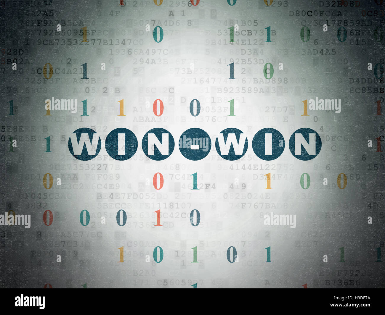 Finance concept: Win-Win on Digital Data Paper background Stock Photo ...