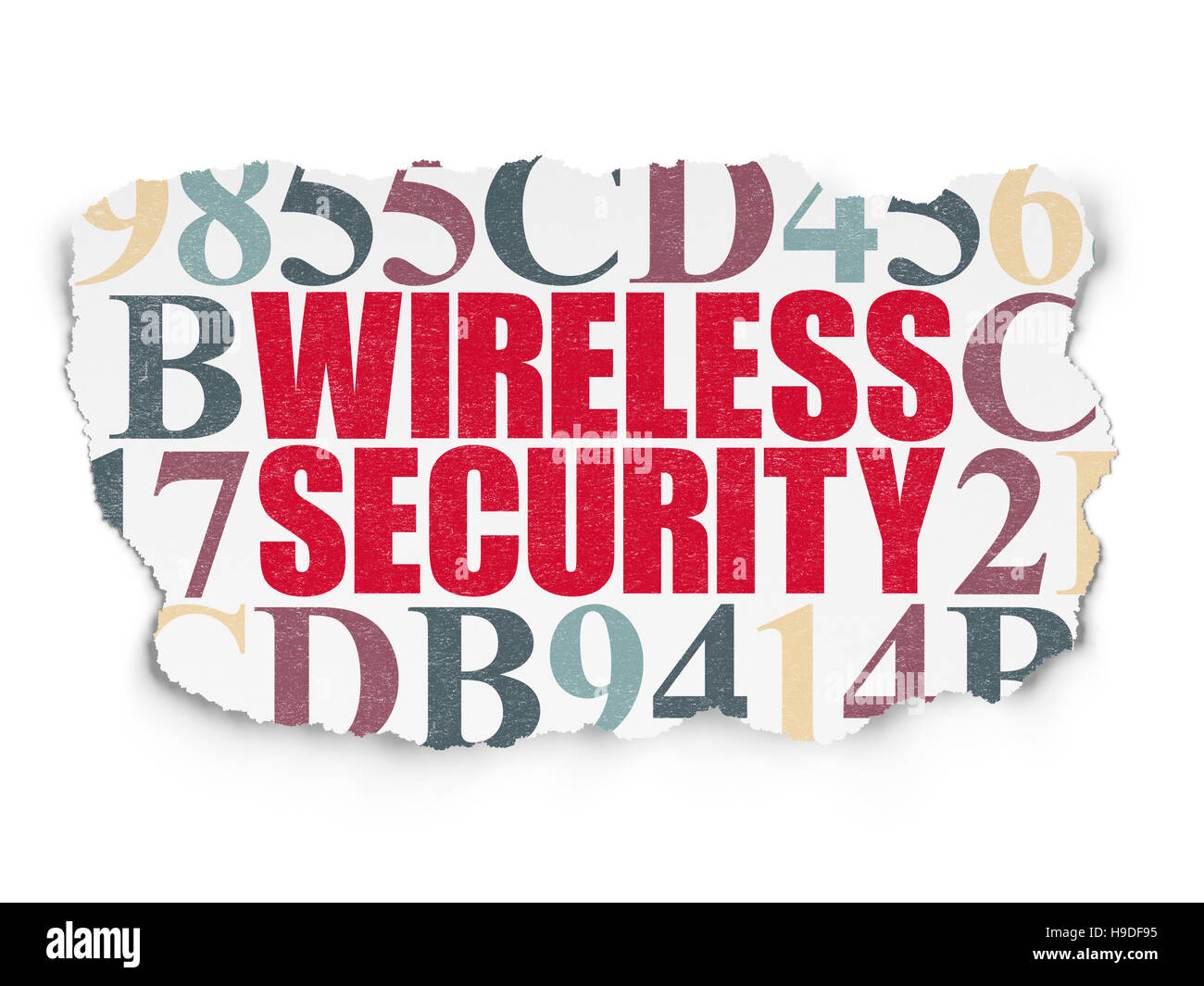 Privacy concept: Wireless Security on Torn Paper background Stock Photo ...