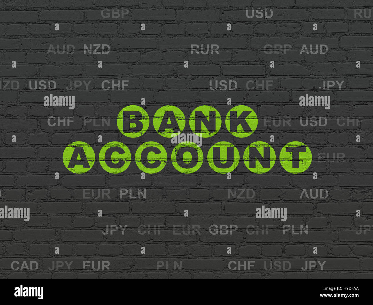 Currency concept: Bank Account on wall background Stock Photo - Alamy