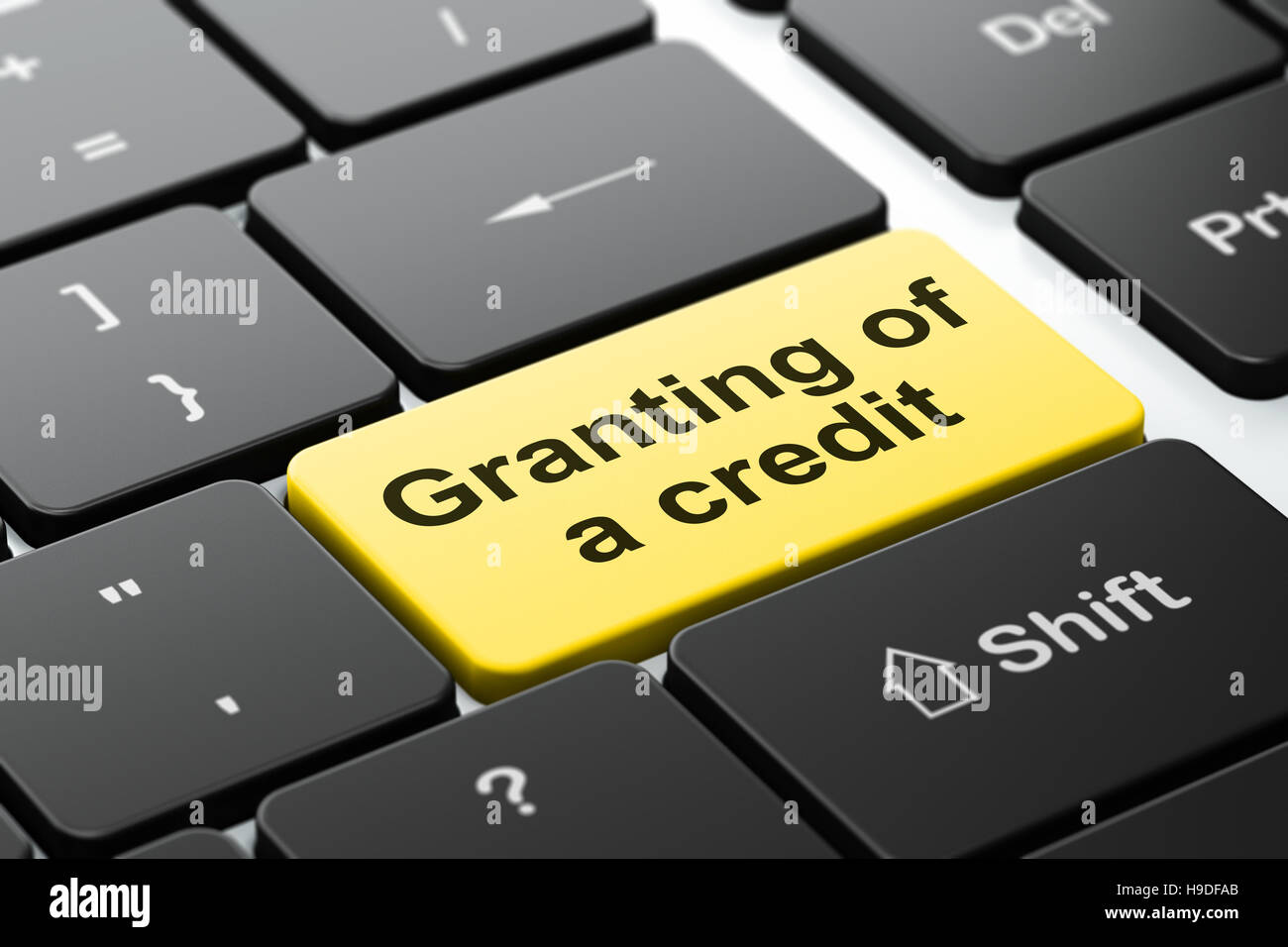 Banking concept: Granting of A credit on computer keyboard background ...