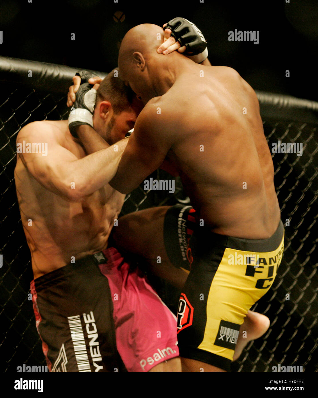 Anderson Silva of Brazil, right, fights Rich Franklin at the Ultimate ...