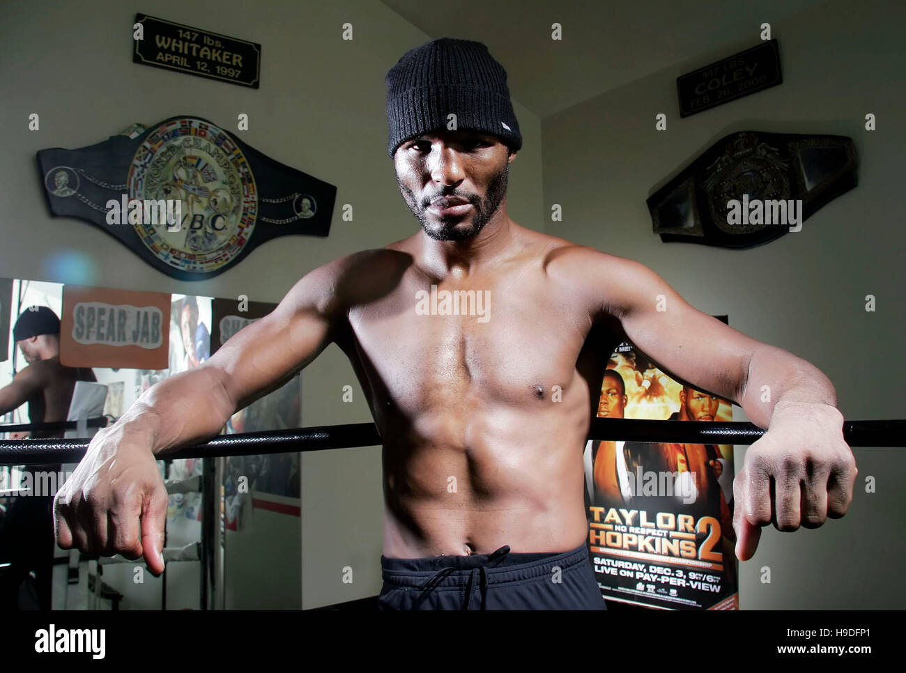 Boxer Bernard Hopkins poses before his upcoming fight against Jermain ...