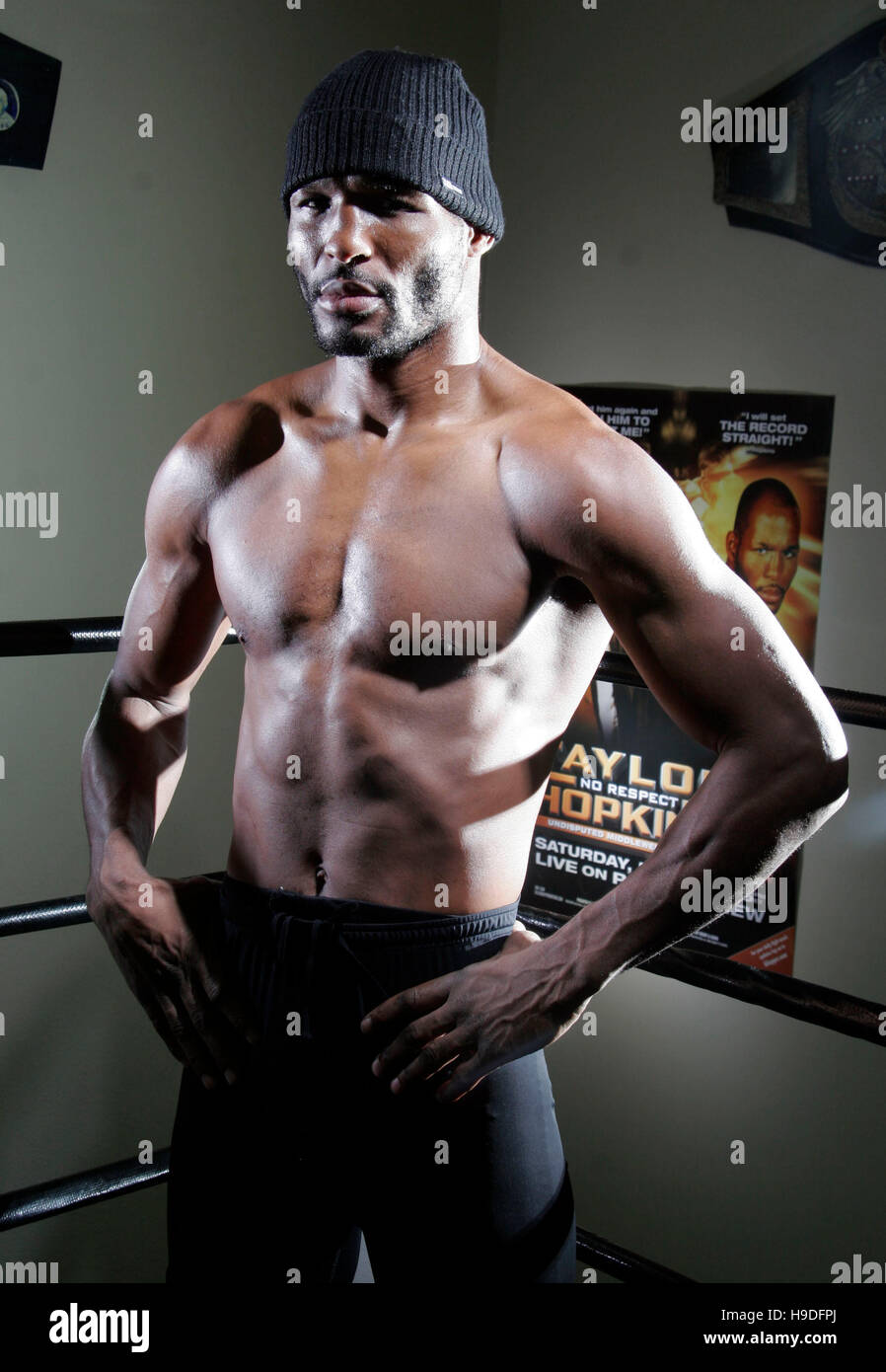 Boxer Bernard Hopkins at a training center in Big Bear Lake, CA on Nov ...