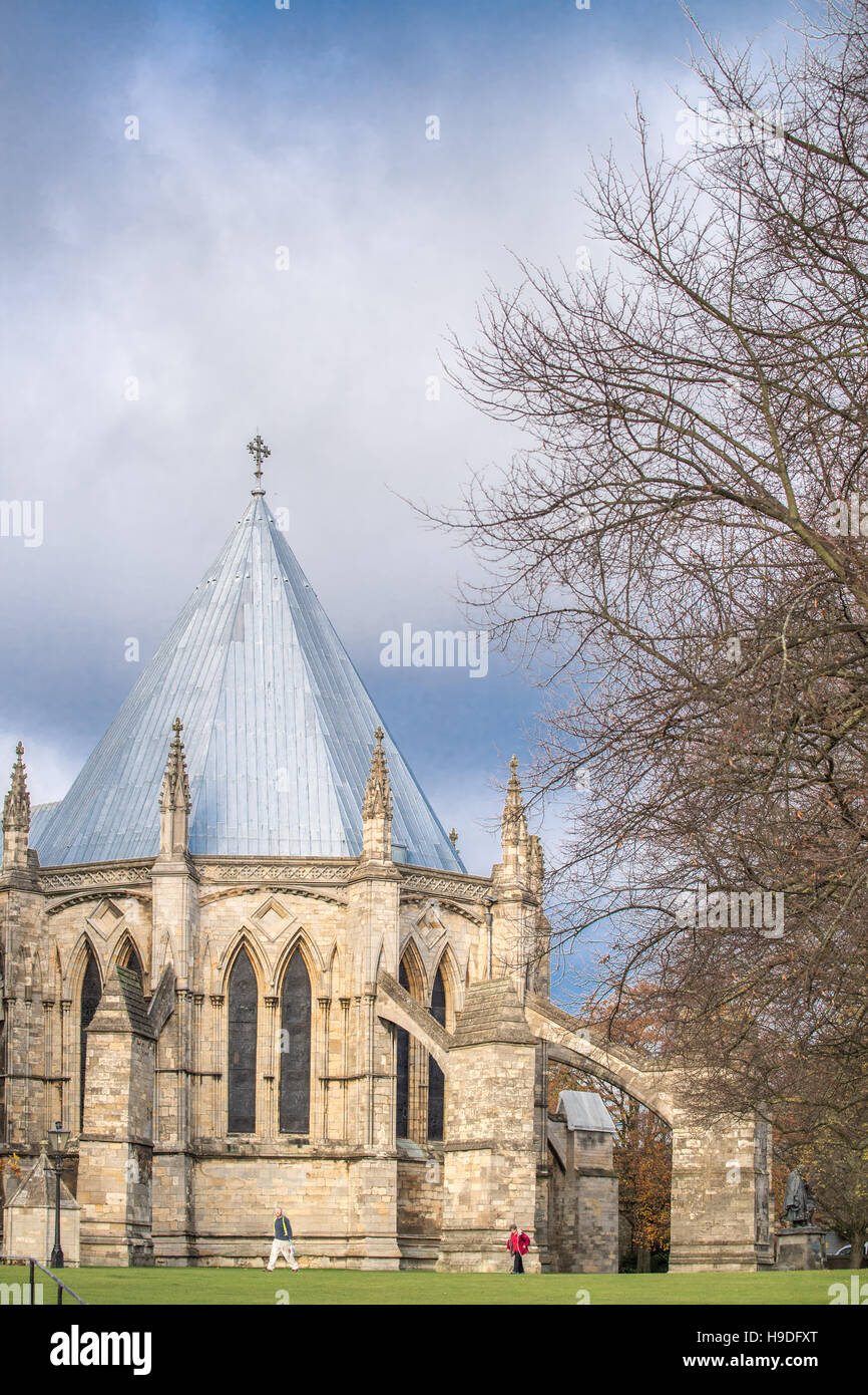 Chapter house at the medieval cathedral, Lincoln, England Stock Photo ...