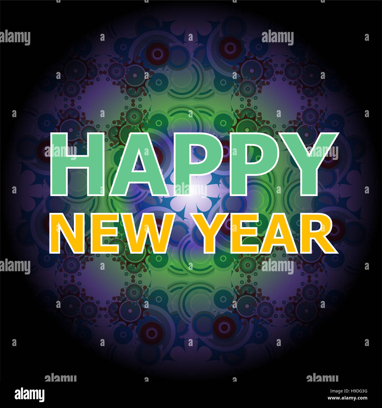 Beautiful text design of Happy New Year on abstract background Stock ...