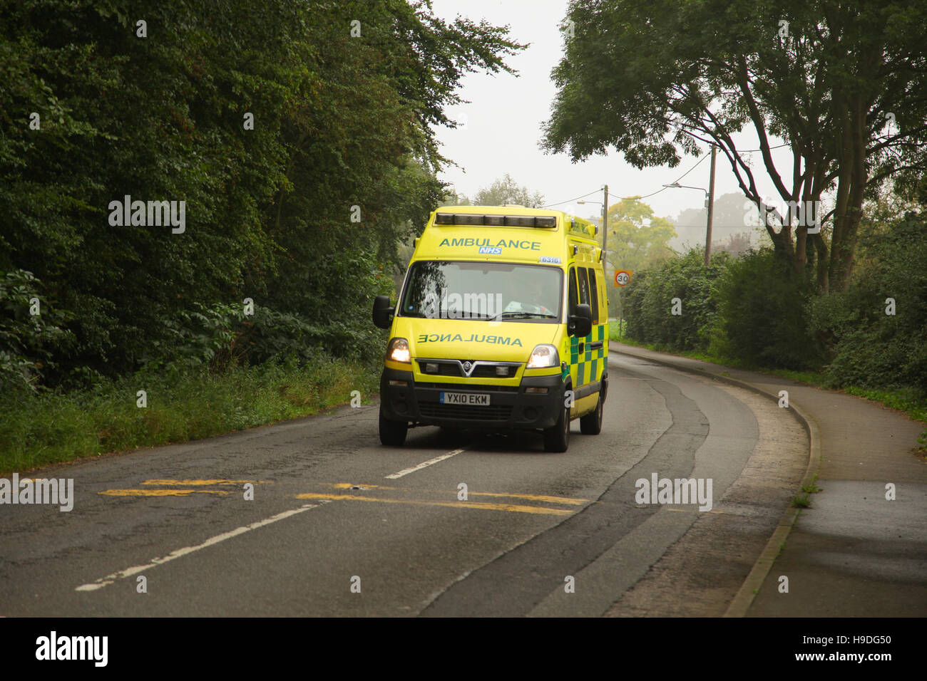 Blue lights, ambulance, emergency, trauma, stretcher, rescue, call 999 ...