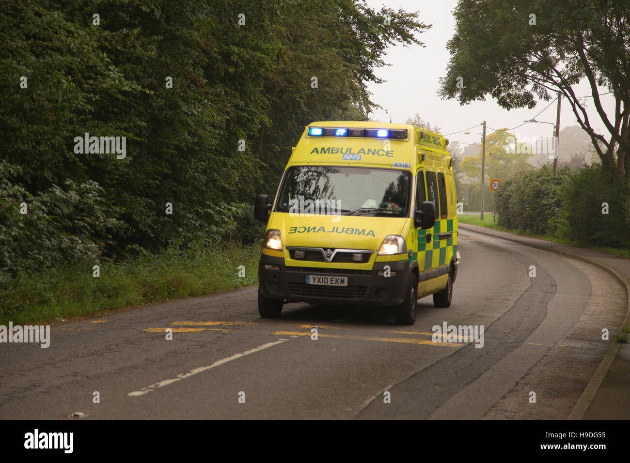 Blue lights, ambulance, emergency, trauma, stretcher, rescue, call 999 ...