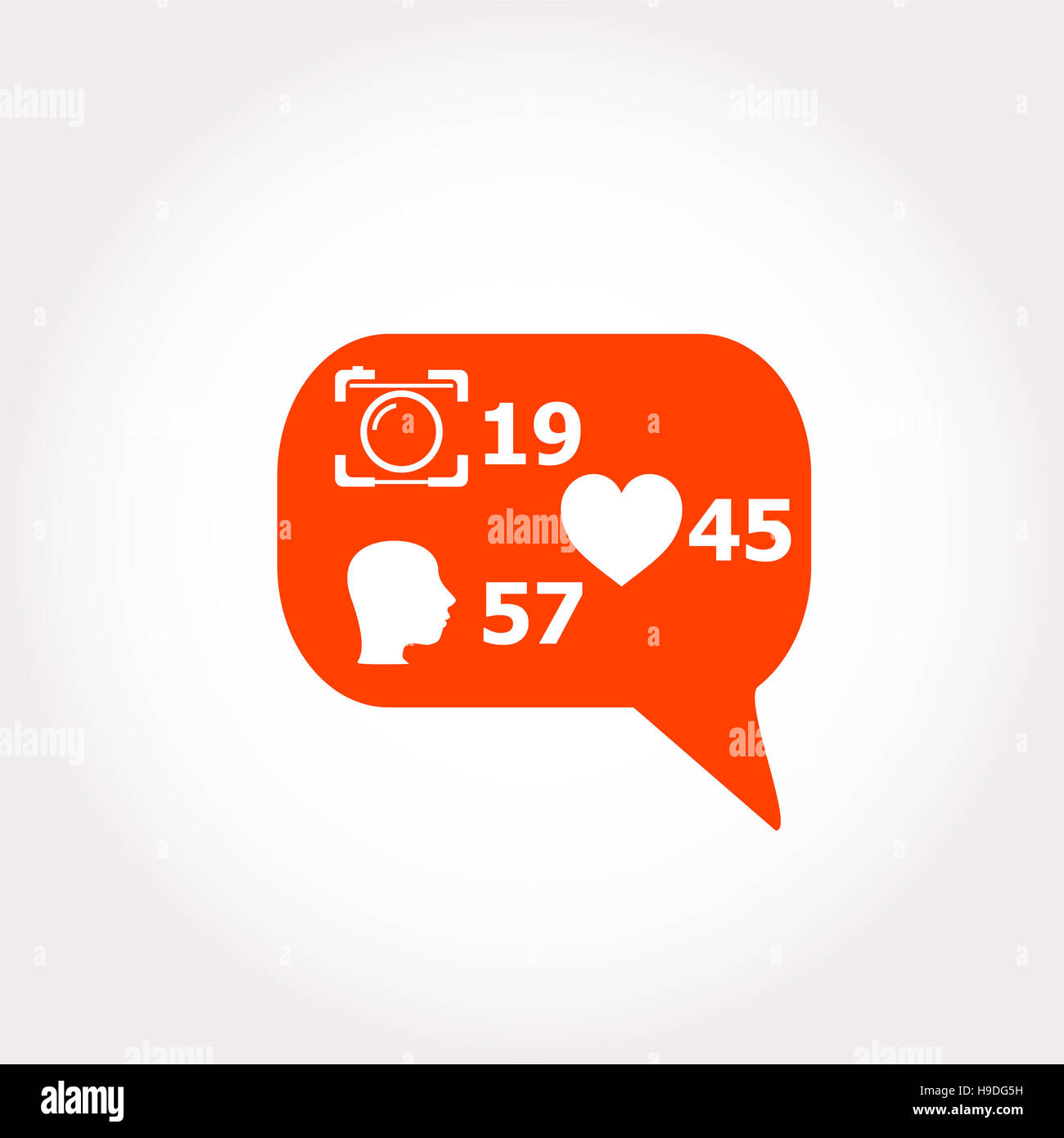 Like Counter Notification Icon, modern flat button, comment icons Stock ...