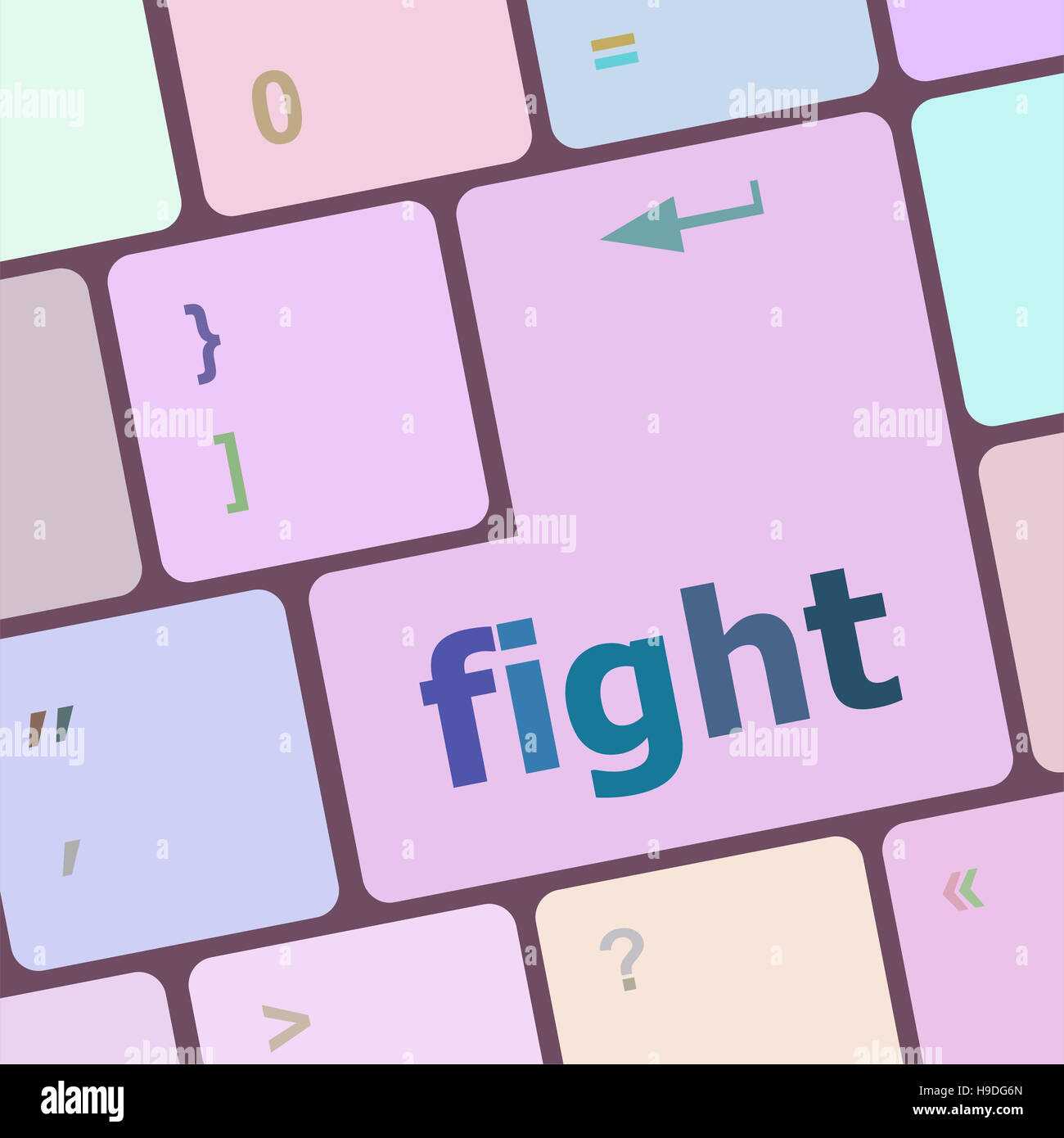 fight button on computer pc keyboard key Stock Photo - Alamy