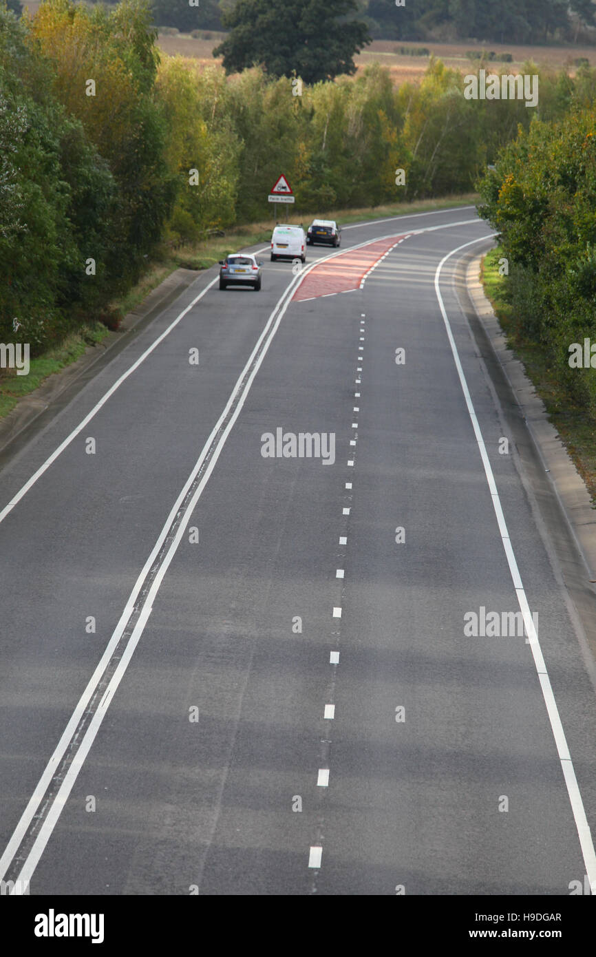 Leadenham A17 bypass vehicle passing HGV's and cars Heavy Goods ...